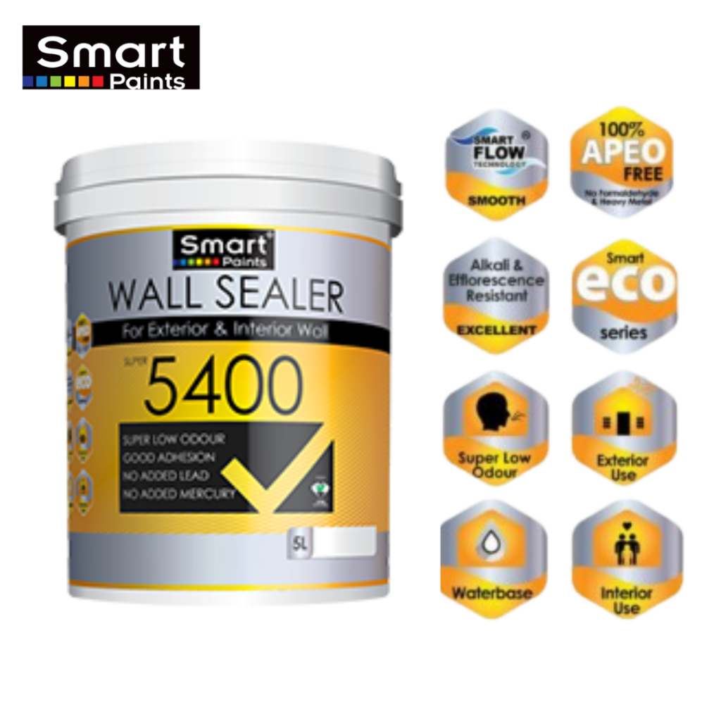 18L ( WHITE ) SMART PAINTS 5400 WALL SEALER INTERIOR / EXTERIOR 18 LITRES (WHITE) | Shopee Malaysia