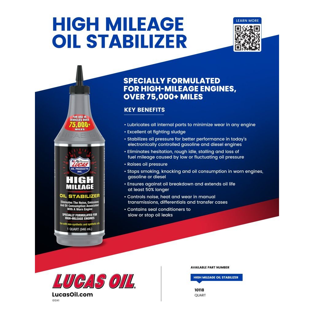 Lucas Oil High Mileage Engine Oil Stabilizer 946ml | Shopee Malaysia
