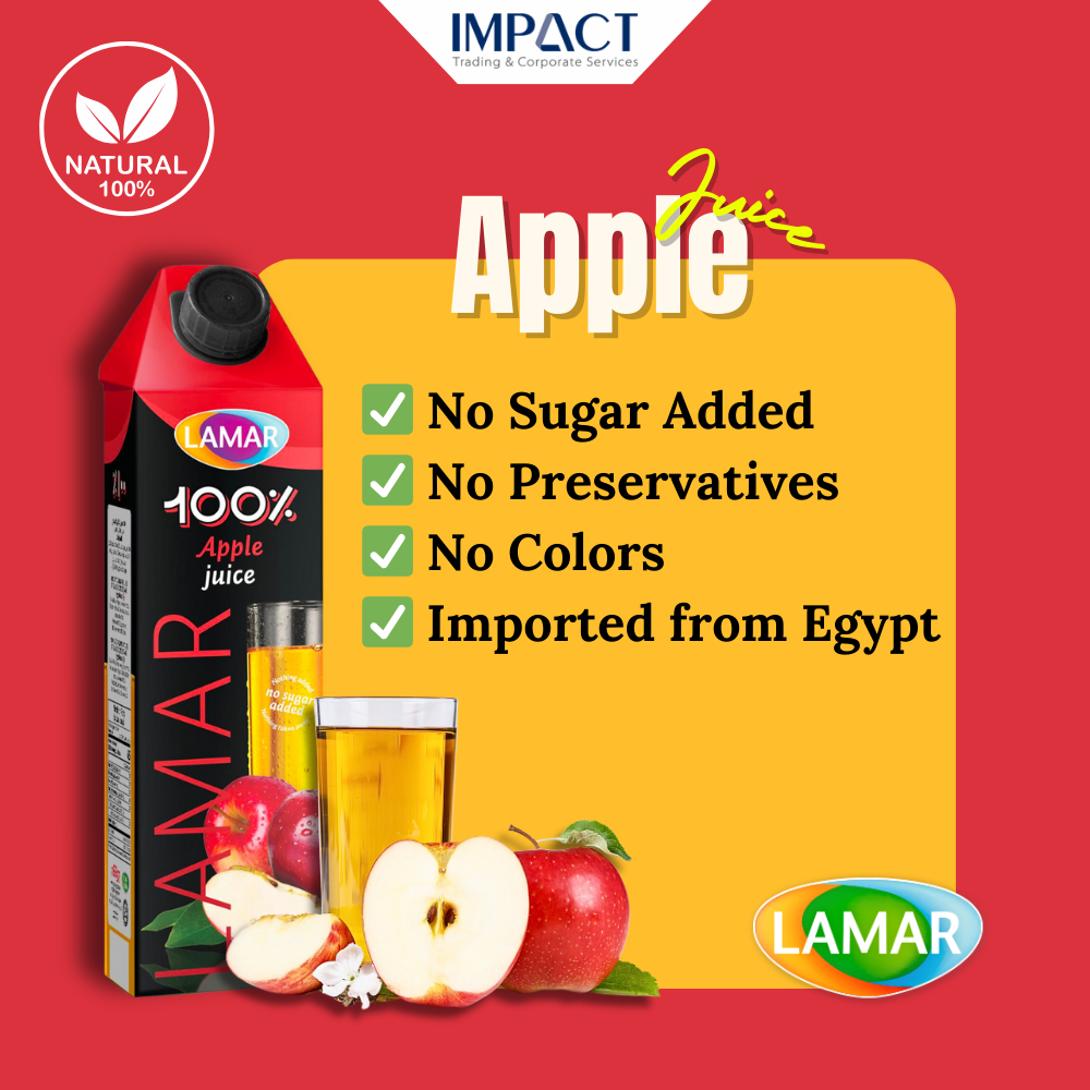 LAMAR Apple Juice 1L 100% Natural Imported From Egypt 100% Jus Buah ...