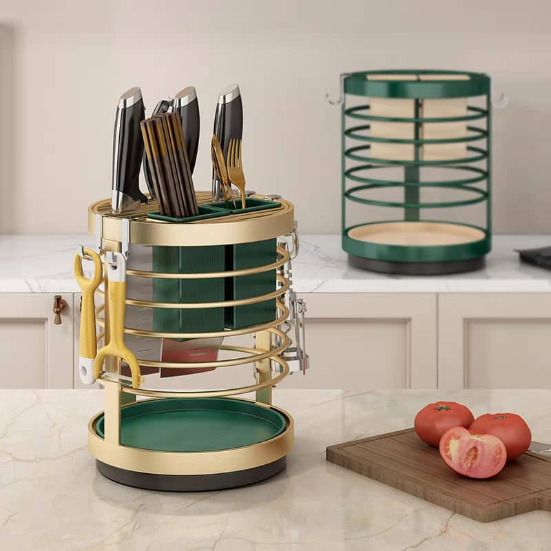 Rotating Tool Metal Stand Cutlery Knife Organizer Holder 旋转刀架 | Shopee ...