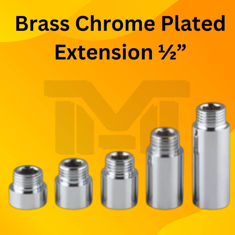 Brass Chrome Plated Extension ½” Pipe Threaded Adaptor Connectors ...