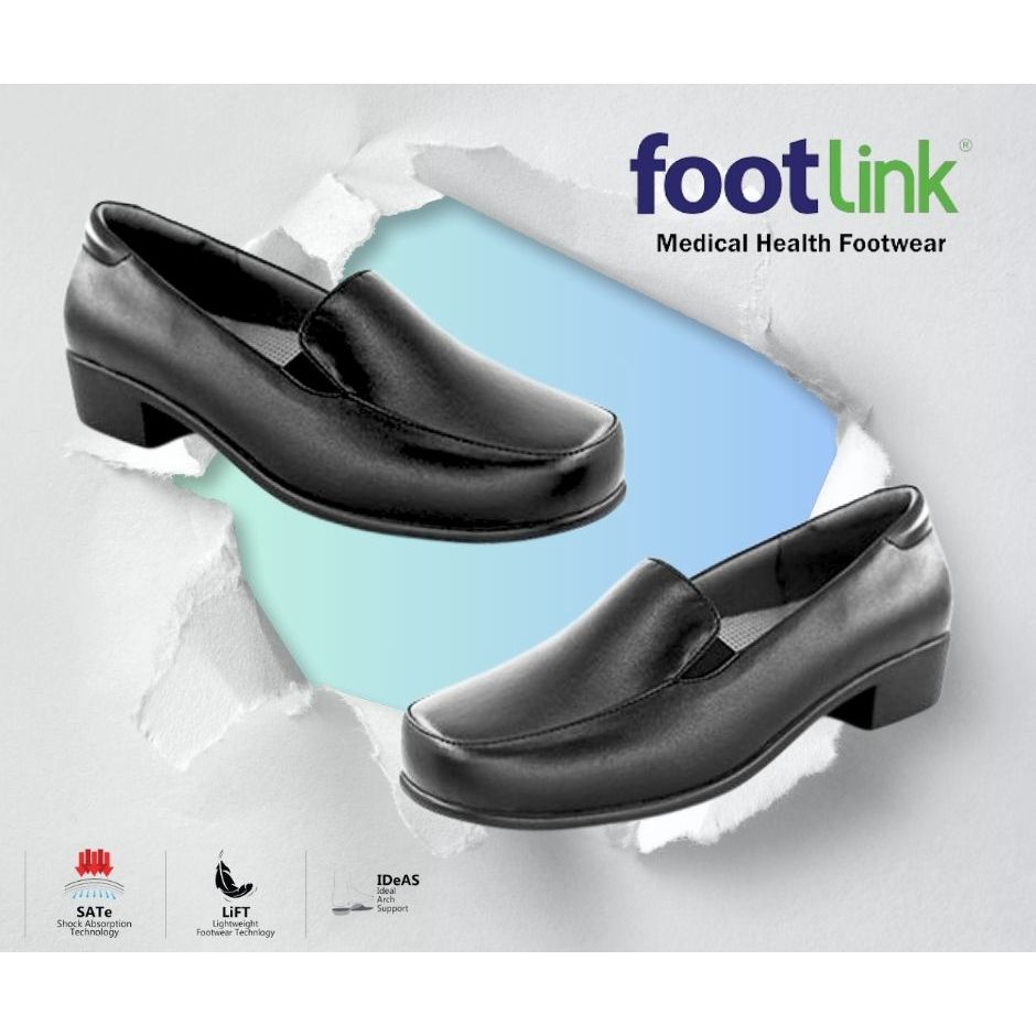 FOOTLINK Ladies Shoes / Nurse / Jururawat / HEALTH SHOE / KASUT HITAM ...
