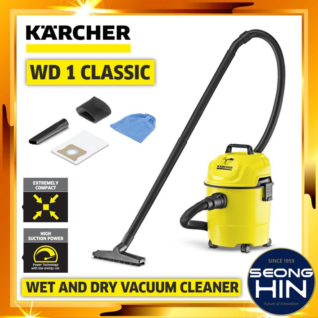 Karcher 3 in 1 Vacuum Cleaner WD1 Classic 15L 1200W Wet Dry Blow ...