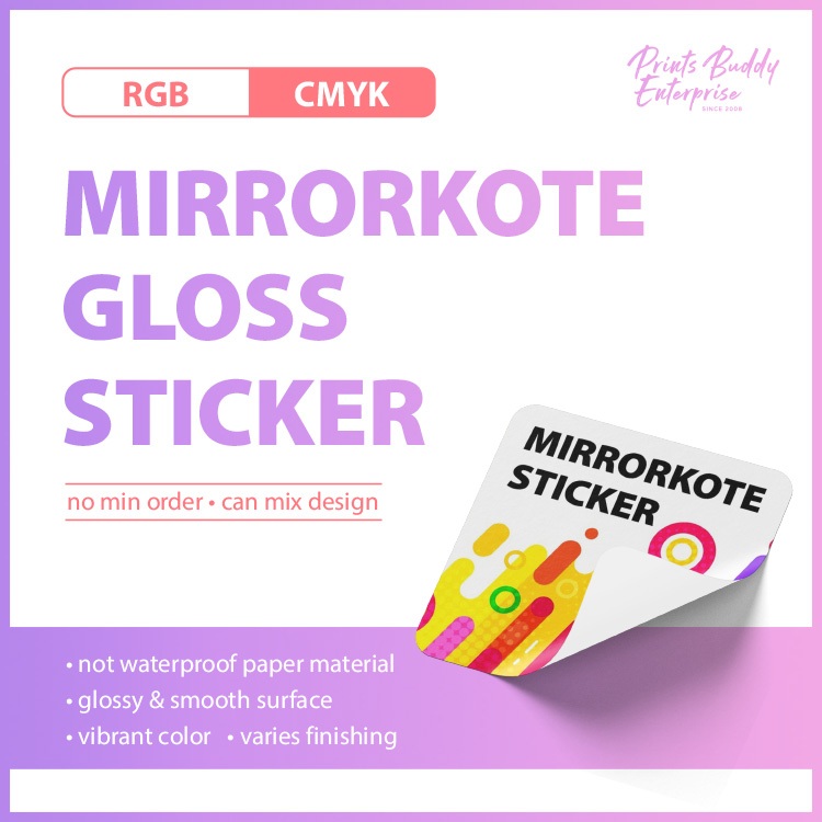 [Print-Own-Design] Mirrorkote Sticker with Die-Cut (Sticker / Label ...