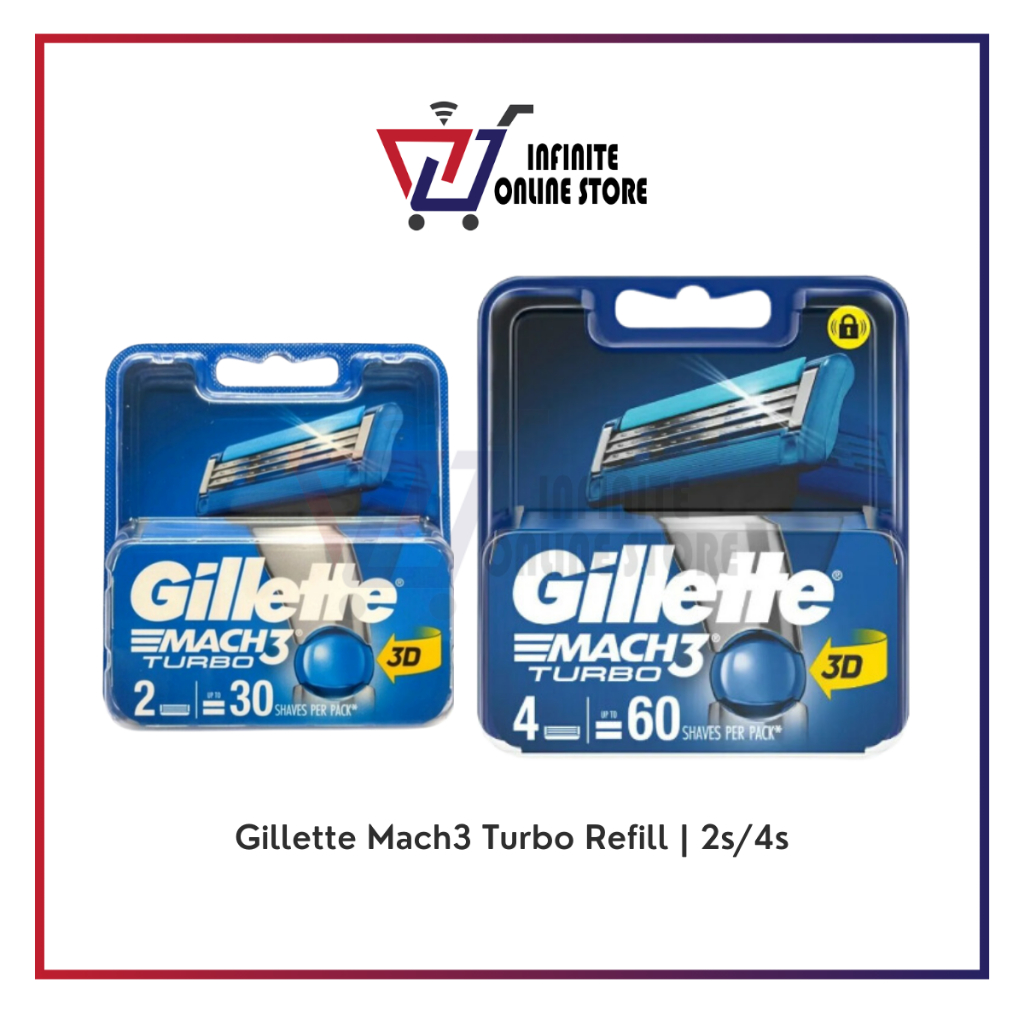 GILLETTE Mach3 Turbo Blade Refill (2s / 4s) | Shopee Malaysia