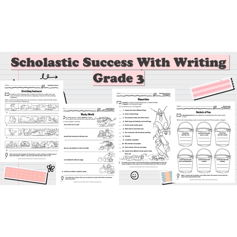 [PRE339] 69 pages Scholastic Success With Writing Grade 3 Worksheet for ...