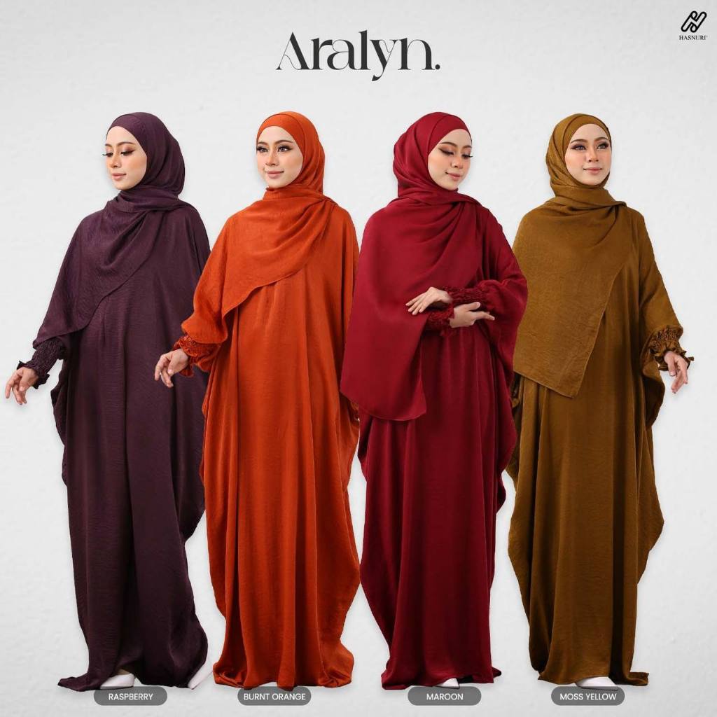 HASNURI ARALYN JUBAH ABAYA MODEN REGULAR BF FRIENDLY NURSING ZIP WUDHU ...