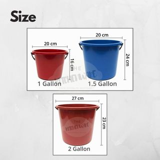 1-6 gallon Plastic Pail / Bucket / Baldi Air/ Bakul/ Tong Mop/ Tong ...