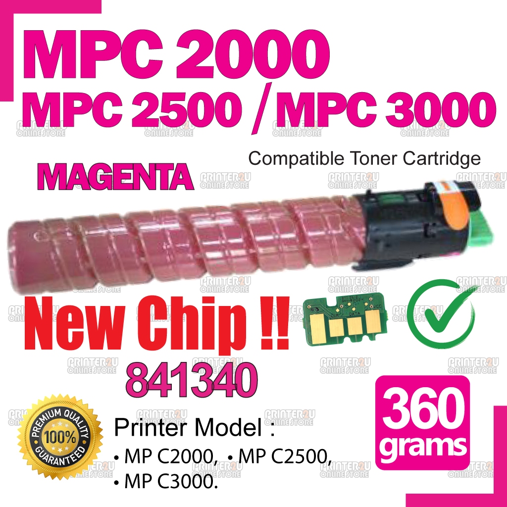 Compatible to Ricoh MP C2000 C2500 C3000 841340 MPC2500 Magenta Black ...