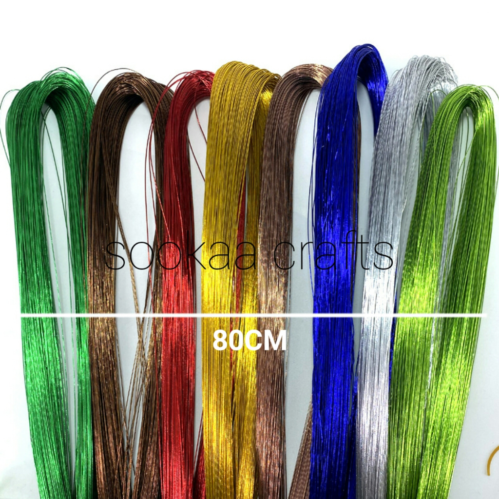 50Pcs 80Cm Size #24 Metallic Wire Bunga Telur Stoking Wire Flower ...