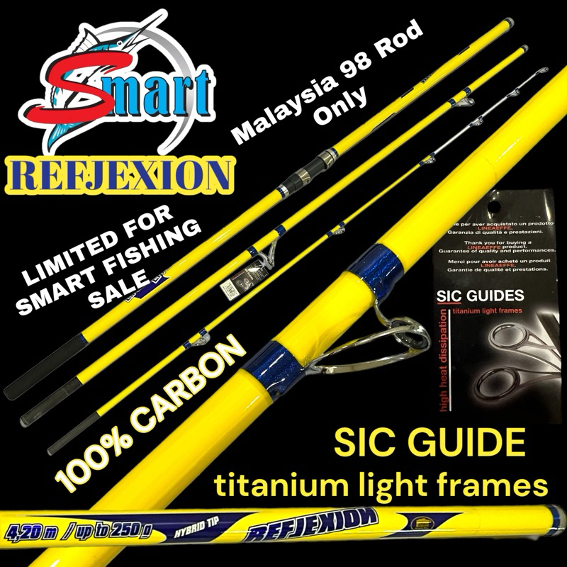 SMART FISHING REFJEXION SURF ROD 100% CARBON SIC GUIDE Quality Semacam ...