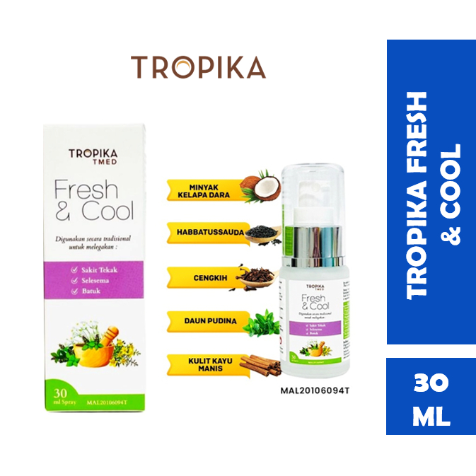 【100% ORIGINAL】TROPIKA Fresh & Cool 30ML Spray Ubat Batuk /Sesak Nafas ...