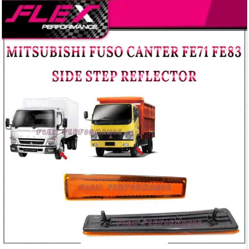 MITSUBISHI FUSO CANTER FE71 FE83 SIDE STEP REFLECTOR YELLOW LEFT RIGHT ...