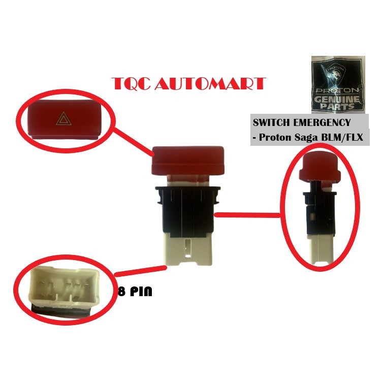 Original Proton Saga BLM Emergency Switch Double Signal Hazard Switch ...