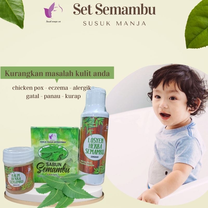 🌿 SET SEMAMBU UNTUK CAMPAK, KULIT GATAL² ALERGIK (SABUN SEMAMBU, BALM ...