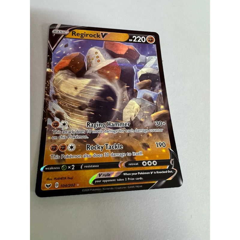 Fighting/Rock Type - Pokemon Card V - Regirock V 104/202 S&S base set ...