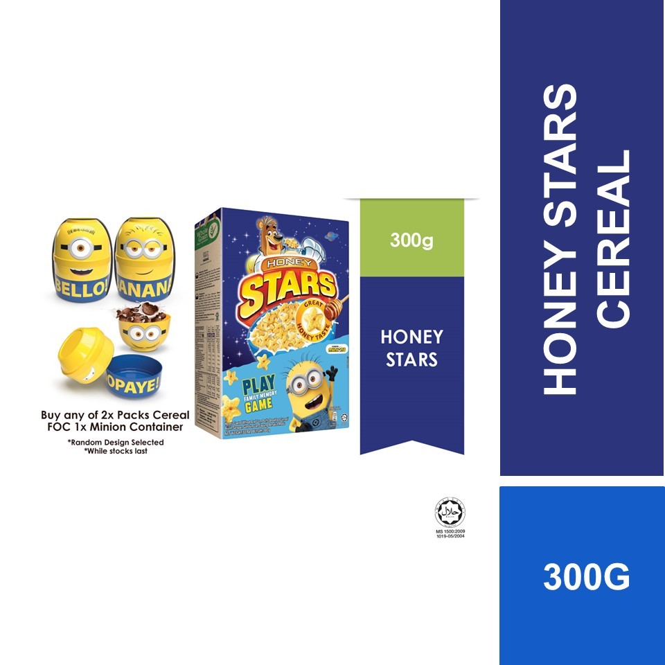 NESTLE HONEY STARS Cereal (300g) FOC Minion Bento Container | Shopee ...