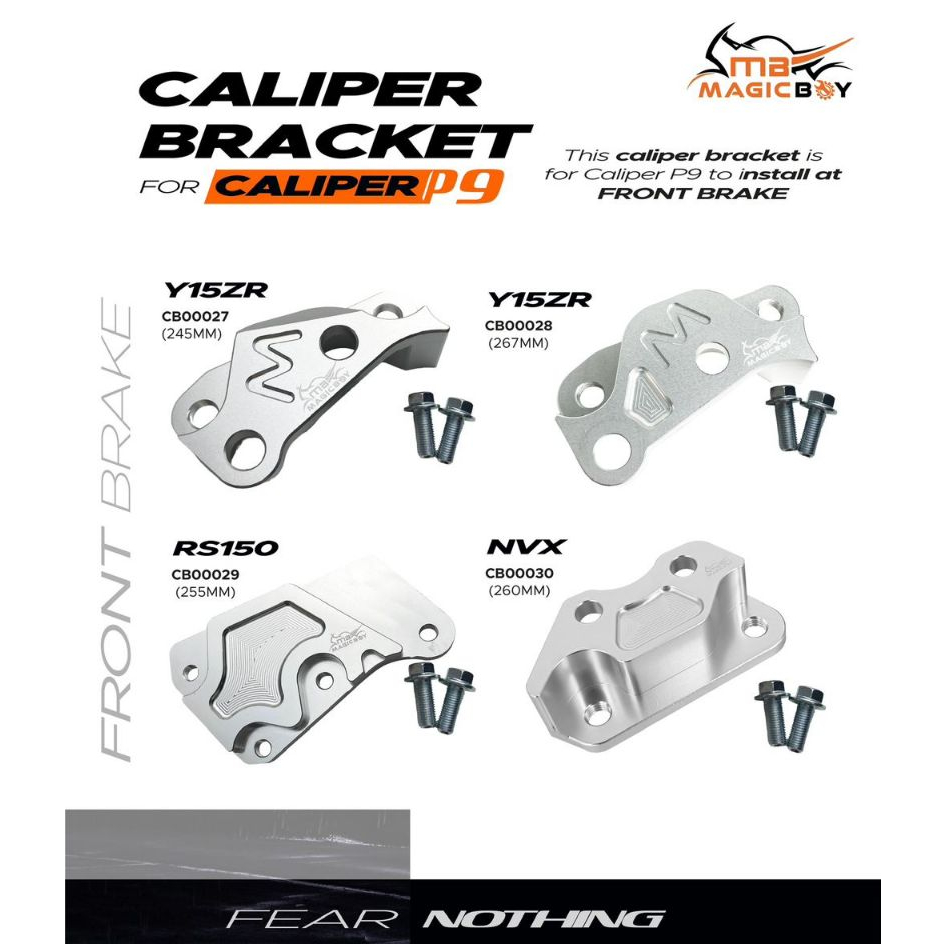 FRONT CALIPER BRACKET MAGIC BOY P9 4POT / 4 POT CALIPER Y16ZR Y16 Y15ZR ...
