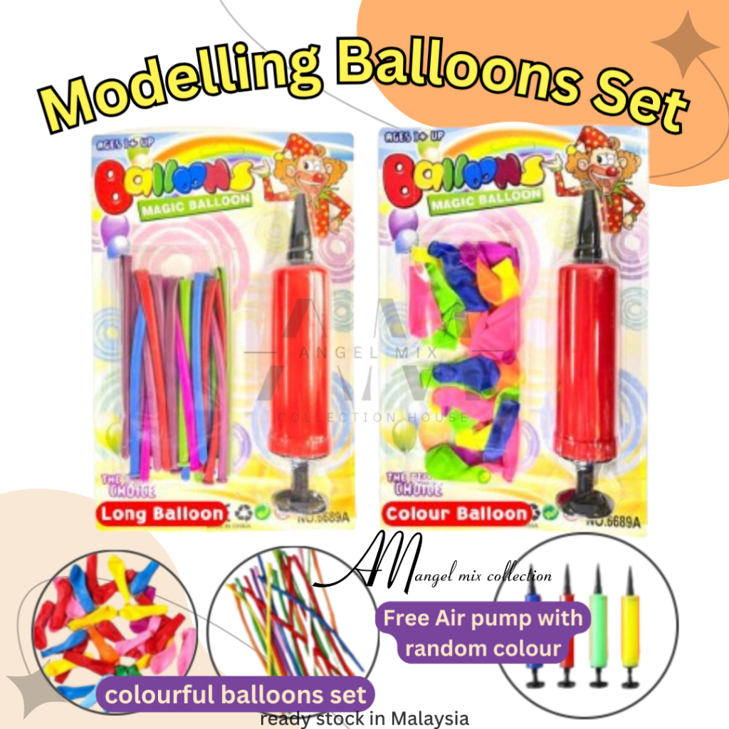 Ready Stock !!! Long Shape / Colorful Balloon Modelling Balloon Set ...