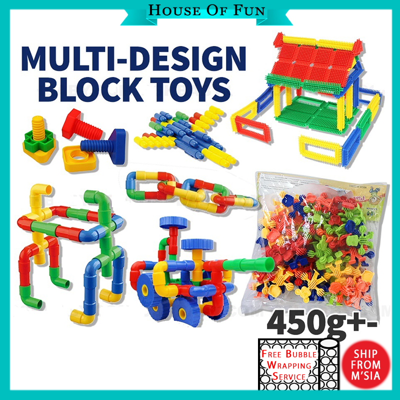 Mainan Blok Pelbagai Reka Bentuk Set Pembinaan Besar Kids Fun Multi ...