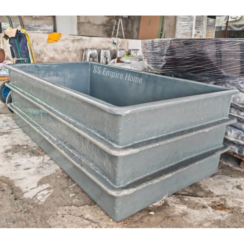 NEX 6 x3x2 Grey Fiberglass Fish Tank Water Pond Aquarium Heavy Duty ...