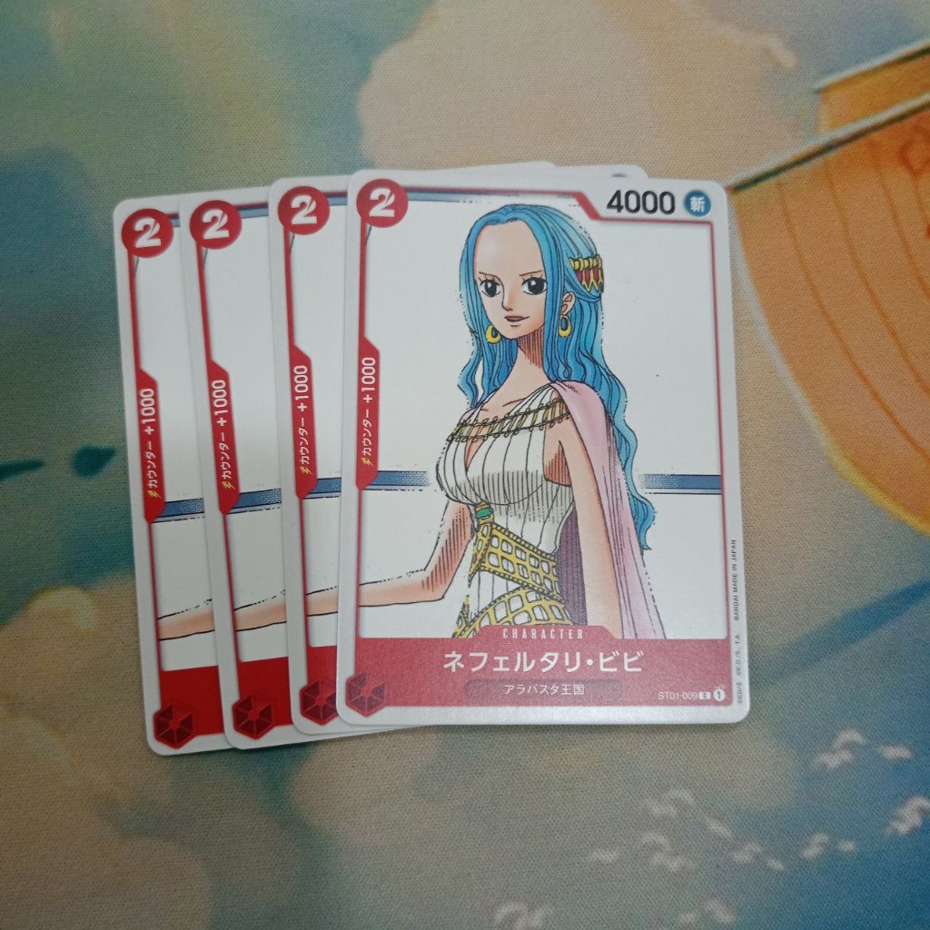 ORIGINAL 4x cards playset deck Nefeltari Vivi Character ST01-009 C free top loader optcg one ...