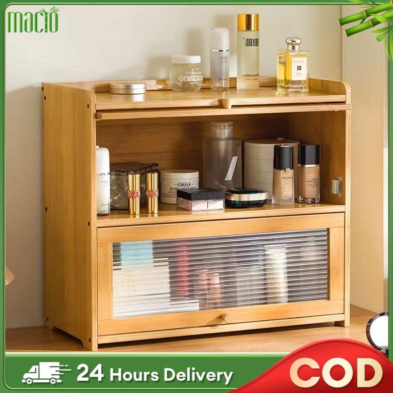 【In Stock】Bamboo Storage Cabinet 1/2/3 Layers Storage Rack ...