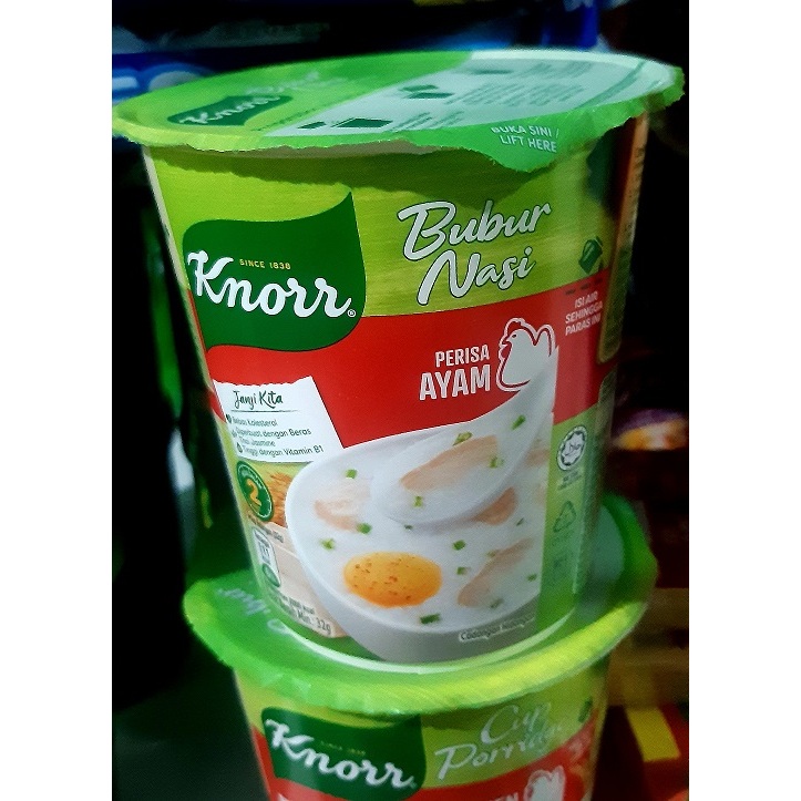Knorr Instant Porridge/Bubur Nasi - Ayam/Ayam & Cendawan - 32g | Shopee ...