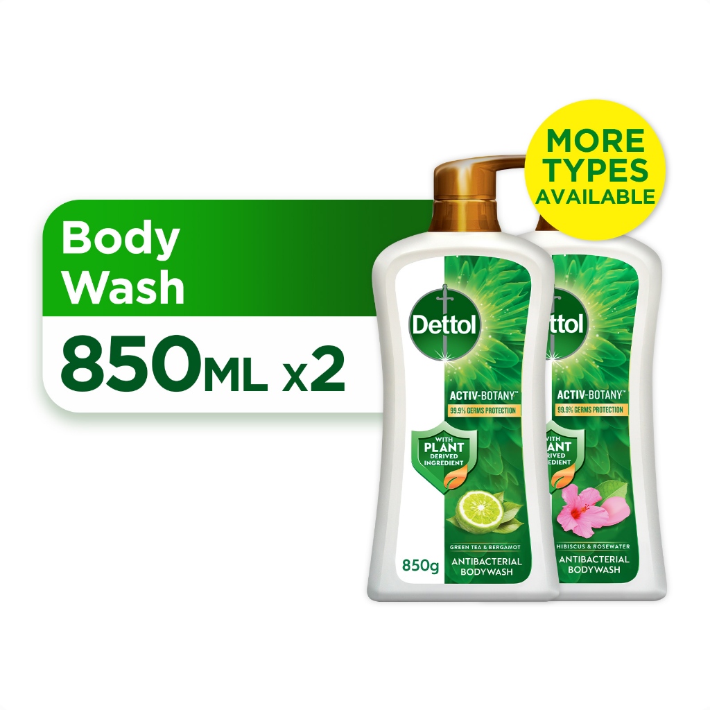 Dettol Activ Botany Shower Gel/Antibacterial Body Wash 850ml x 2 units ...