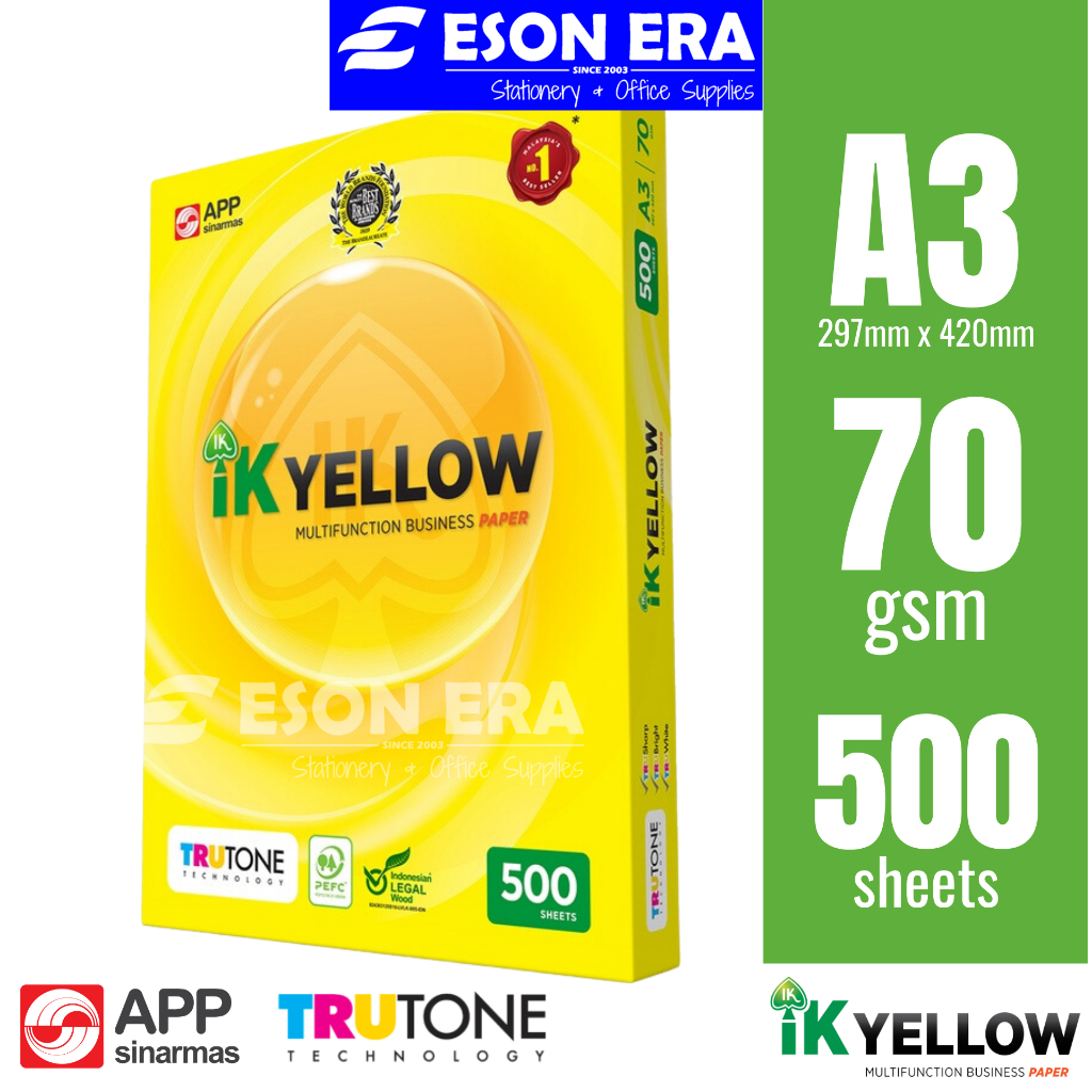 IK Yellow A3 Paper 70gsm 500sheets | Shopee Malaysia