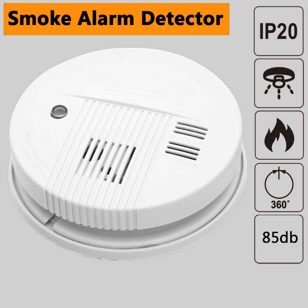 3H Pengesan Asap 85dB Alarm Keselamatan Rumah Sensor Penggera Kebakaran ...