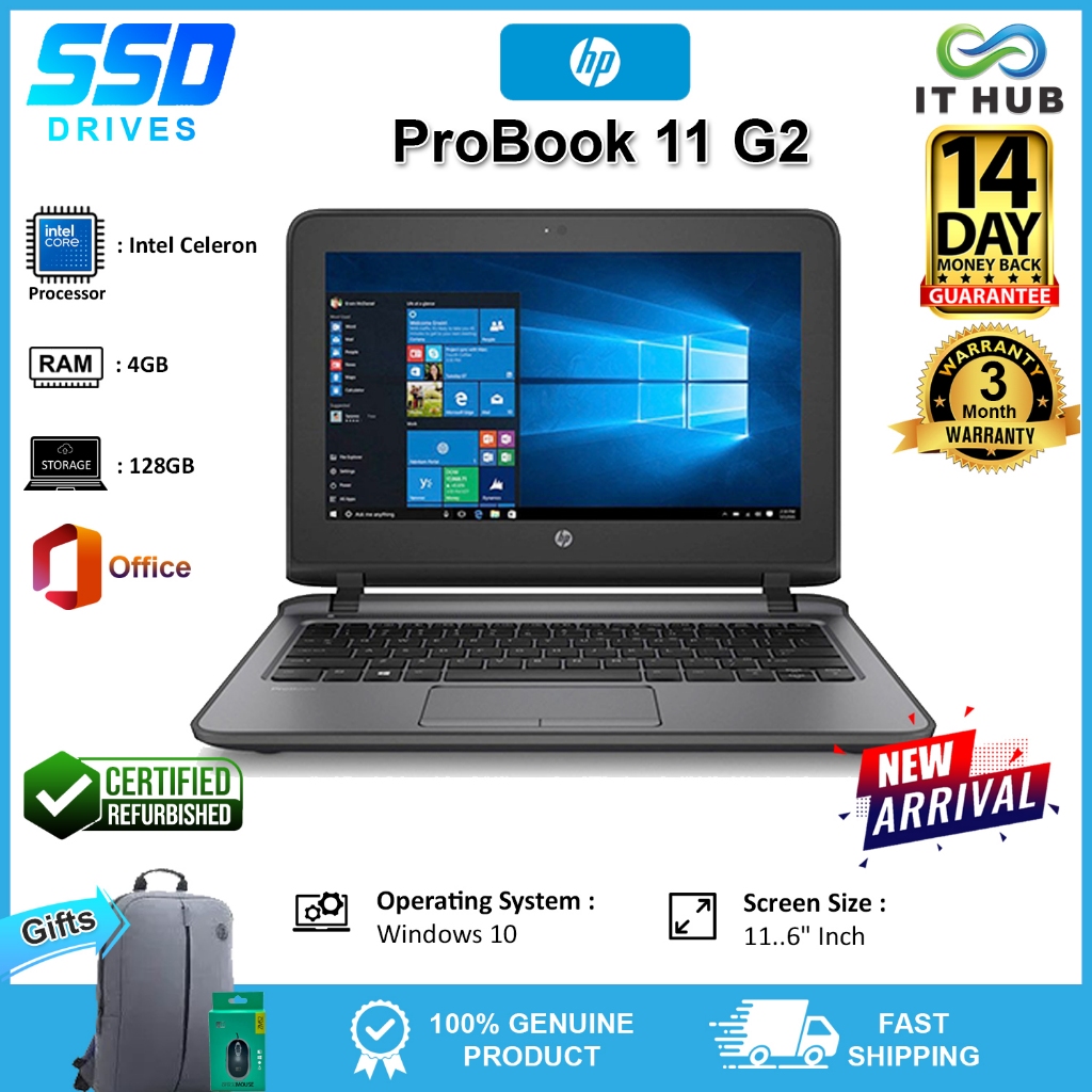 HP Probook 11 G2-windows10-11.6" display-Full HD WebCam-Study-business ...