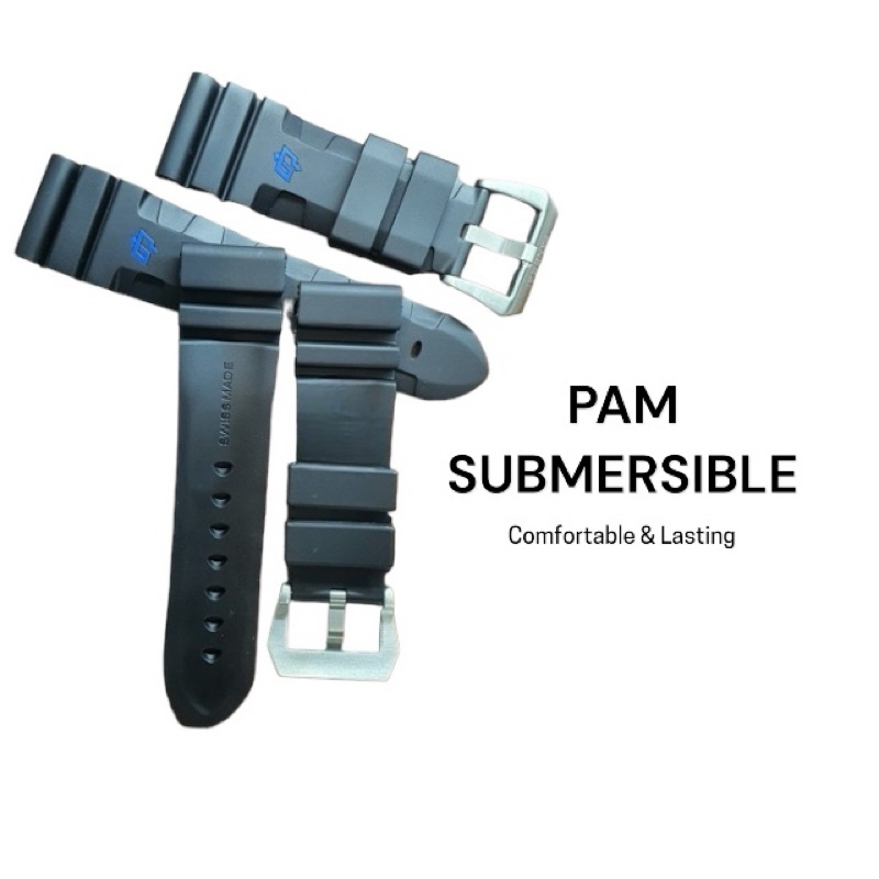 Pam Submersible Silicone Rubber Watch Strap 22mm 24mm 26mm 01305 01024 ...