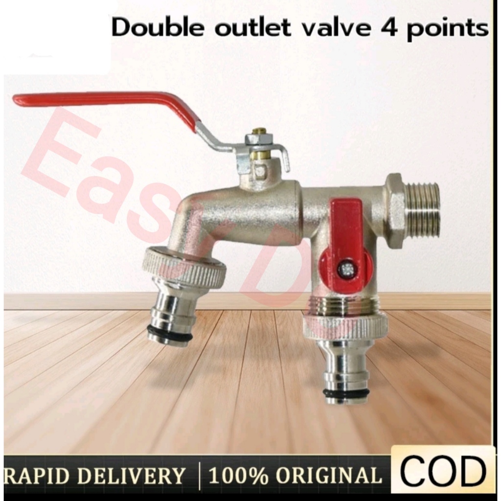 Two Way Faucet/Double water outlet faucet TAP/One in and two out garden ...