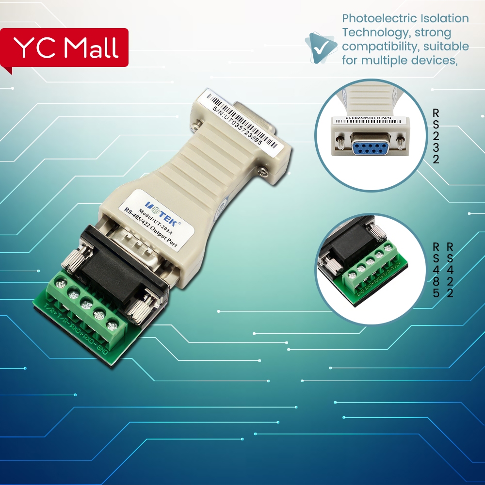 Utek RS232 DB9 (Female) Port To RS422/485 DB9 (Male) Serial Converter | Shopee Malaysia