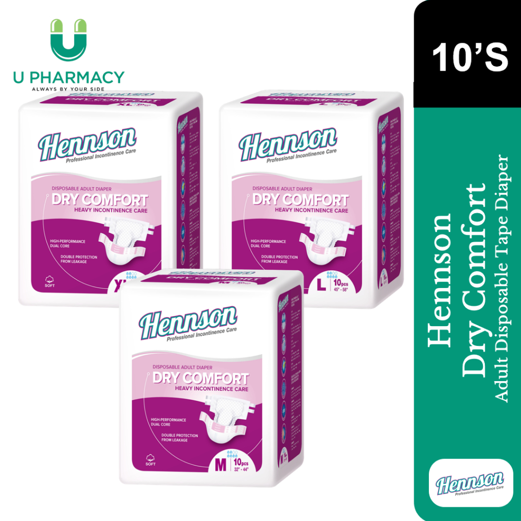 (U Pharmacy) Hennson Dry Comfort - Adult Disposable Tape Diaper (M / L ...