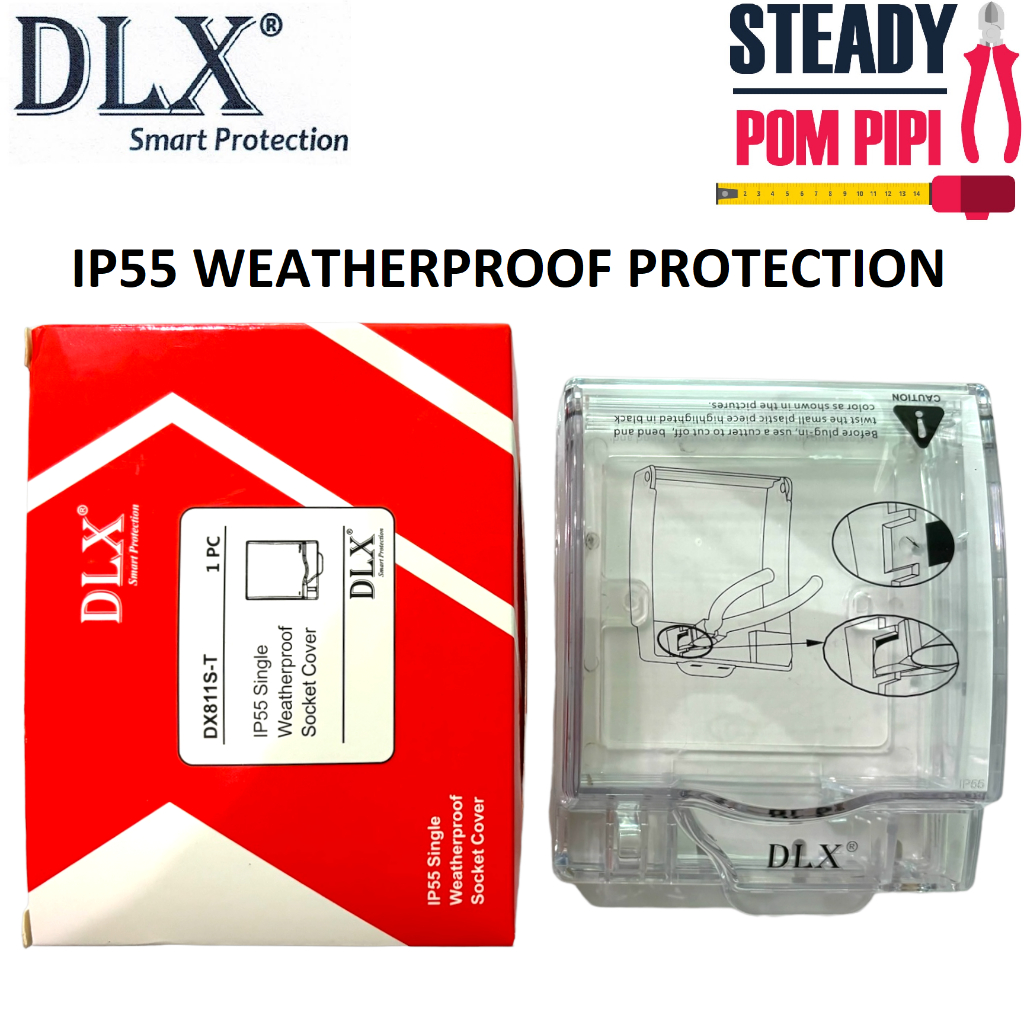 DLX IP55 WATERPROOF SINGLE SOCKET COVER / WEATHERPROOF OUTDOOR SWITCH ...