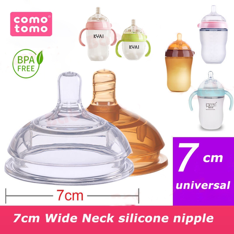 Como tomo Baby Silicone Nipple puting botol susu newborn 7cm WideNeck ...