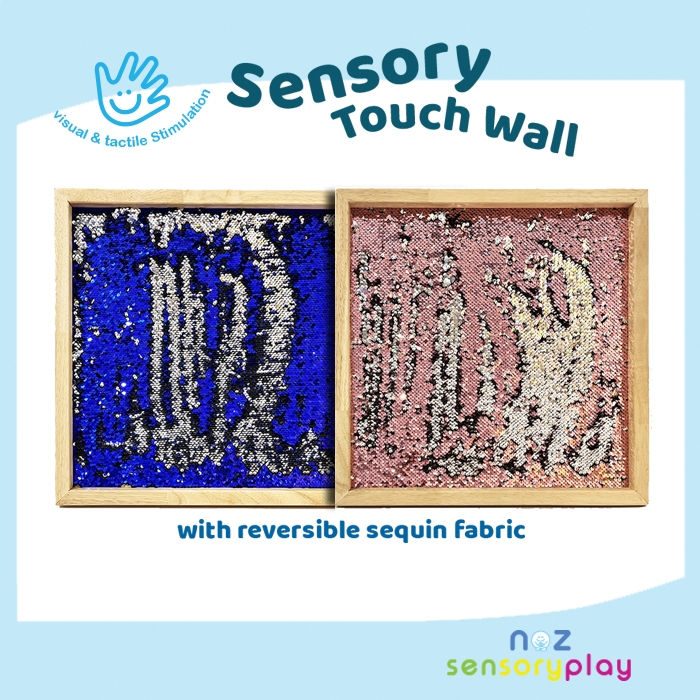 Sensory Touch Wall Sequin Reversible Fabric Wall panel Tactile and ...