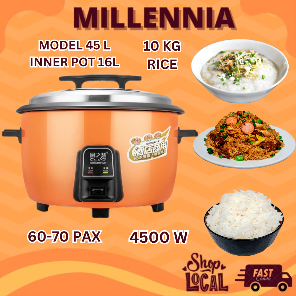 45L Big Capacity Non Stick Electric Rice Cooker Warmer 4500W- Inner Pot ...