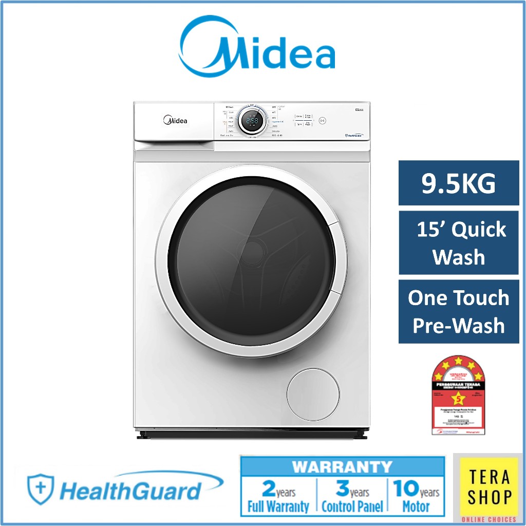 Midea MF100W75 7.5KG / MF100W85B 8.5KG / MF100W95B 9.5KG Front Load ...