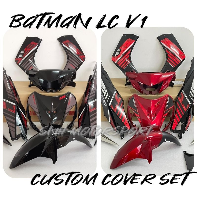 READY STOCK !! Custom Cover Set YAMHA LC135 V1 Batman ( 227 ) Black ...