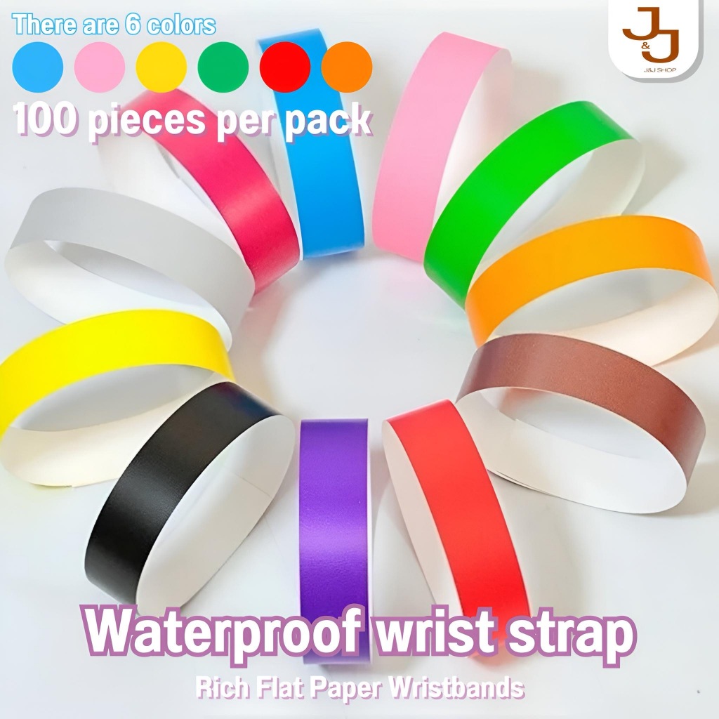 100pcs disposable waterproof paper wristbands colorful bracelet ...
