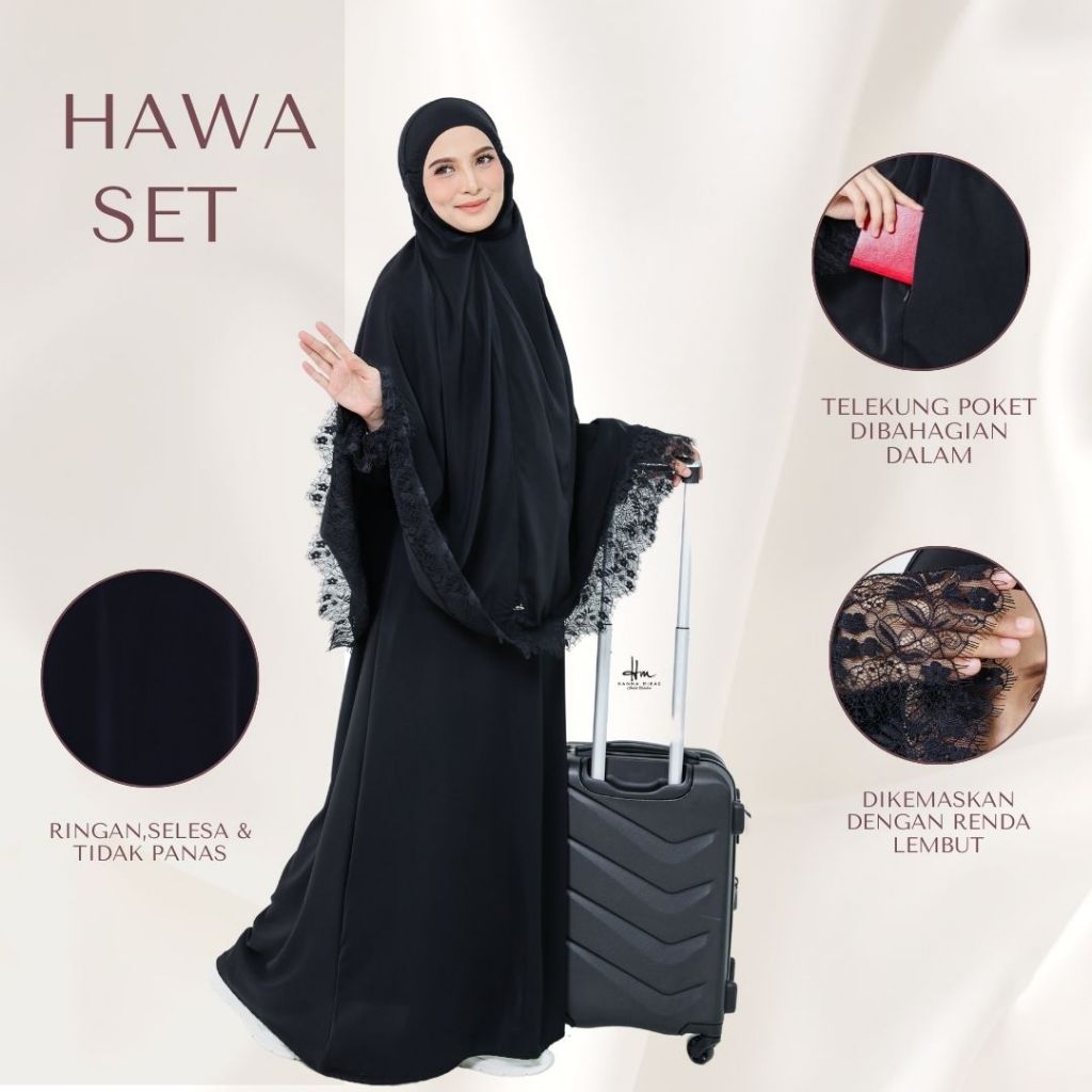 [ABAYA SAHAJA]Hanna Mirae Umrah/Haji Set Hawa | Shopee Malaysia