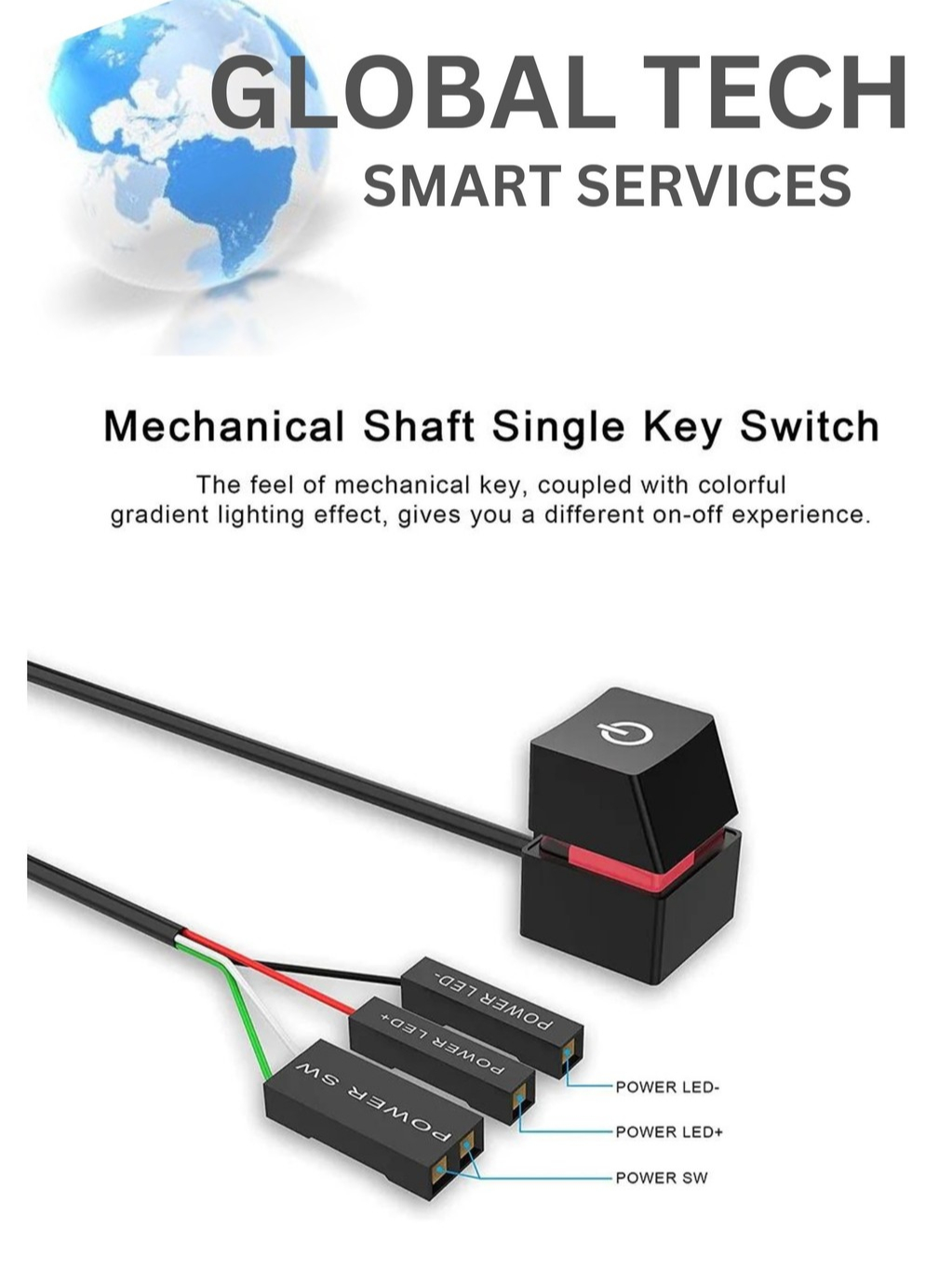 Desktop Computer Power Switch Colorful Lights PC Motherboard External ...