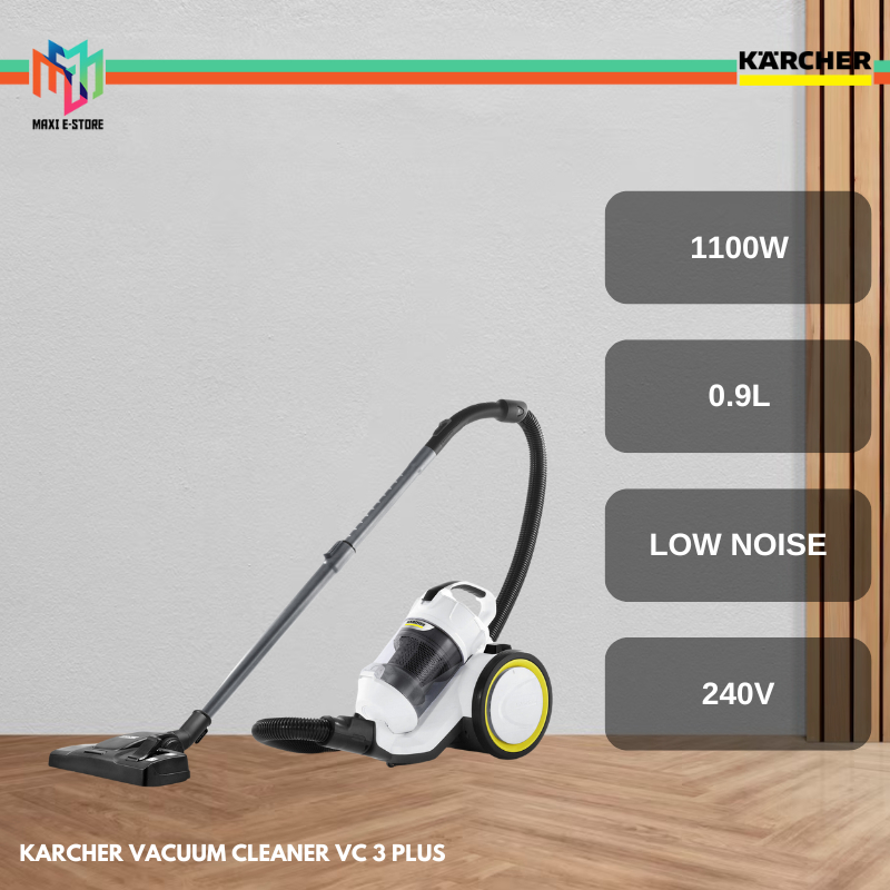 Karcher VC 3 Plus Vaccum Cleaner Bagless Cyclone Power 1100W 11980550 Low Noise Generation ...
