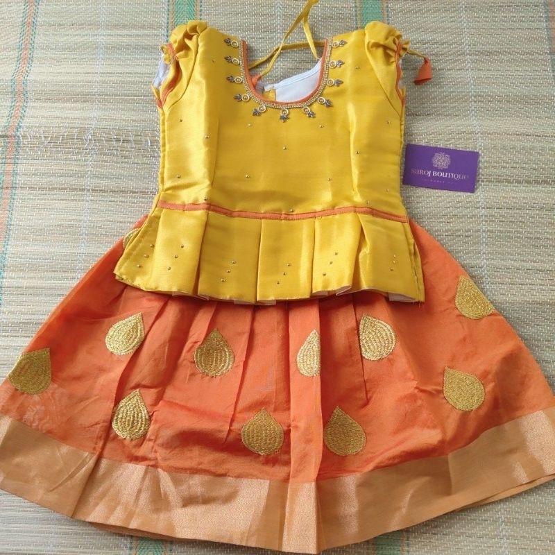 Puff Sleeve Kutties Pattu Pavadai Ready to ship | Shopee Malaysia