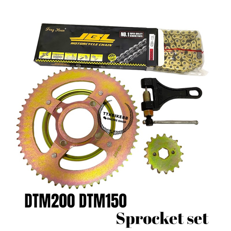 DTM150 DTM200 DMXR SPROCKET KIT SET 428H-132L(56T,15T)+FREE CHAIN ...