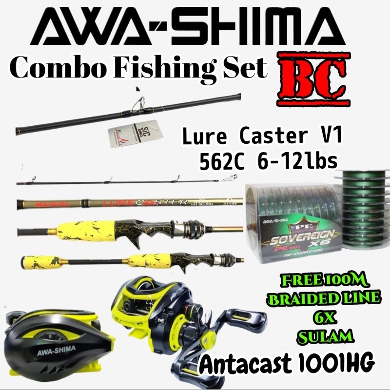 AWA-SHIMA BC COMBO FISHING SET (FREE 100M PE line X6) | Shopee Malaysia