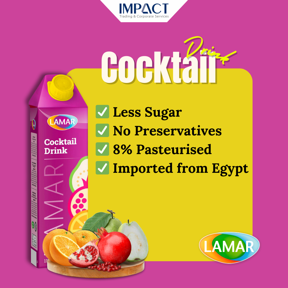 LAMAR Cocktail Drink 1L Less Sugar No Preservatives Imported From Egypt ...